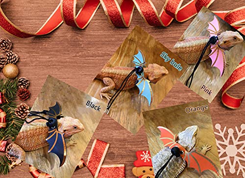 Bearded Dragon Leash and Harness Adjustable Leather Wings Costume Carrier from Baby to Juvenile Lizard Iguana Gecko Chameleon Hamster Ferret Reptile Walking Leash S M L 3 Pack