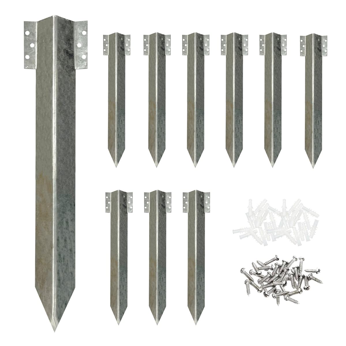 10pcs Sleeper Stakes,Metal Stakes Heavy Duty,Fence Post Repair Stakes Anchors Ground Spikes, Metal Stakes for Ground,Raised Garden Bed,Wooden Garden Edging Border,Driveway,Path Edging