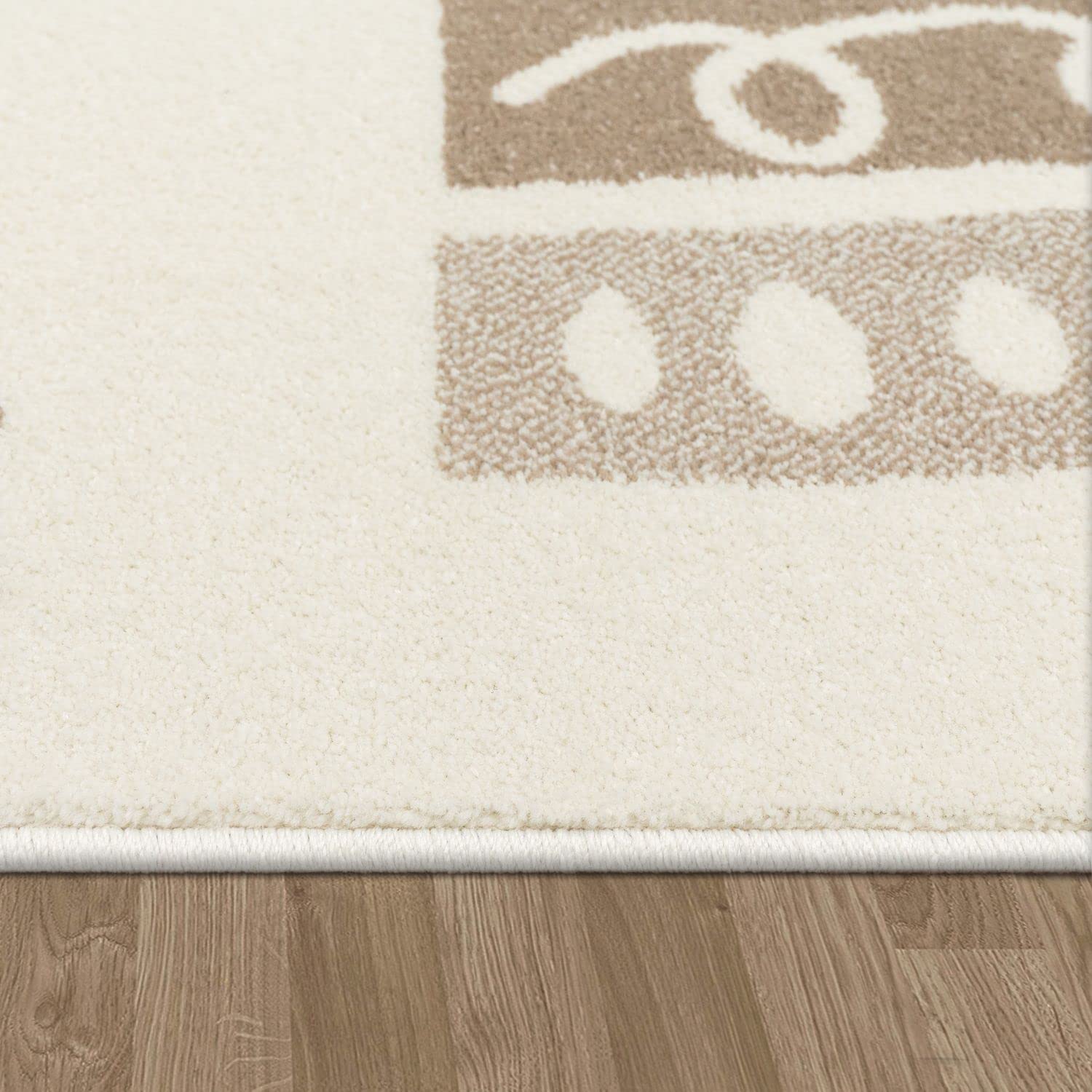 Paco Home Kids Room Rug with Rainbow and Hearts in Beige Brown, Size: 5'3" x 7'3"