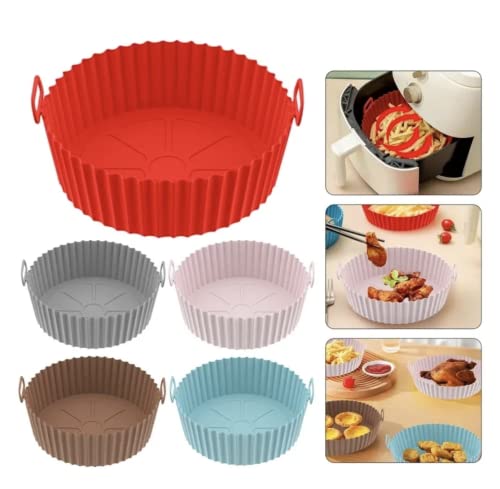 Air Fryer Silicone Liner, Non-Flammable and Non-stick Parchment Paper Replacement, Keep Air Fryer Clean, Fits 3QT - 5 QT⦠(Pink)