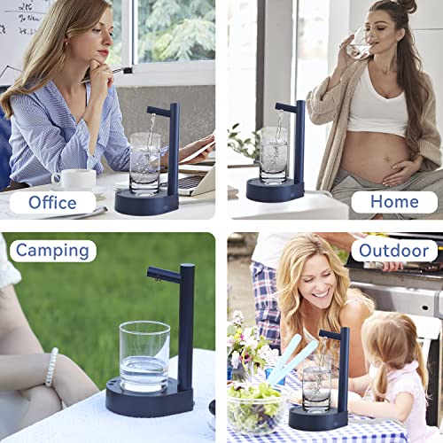 ๐๐๐ฌ๐ค๐ญ๐จ๐ฉ Water Dispenser, Portable Electric Countertop Water Dispenser for 5 Gallon Bottle & Universal Bottles, USB Charging Automatic Drinking Water Bottle Pump for Home, Office, Camping