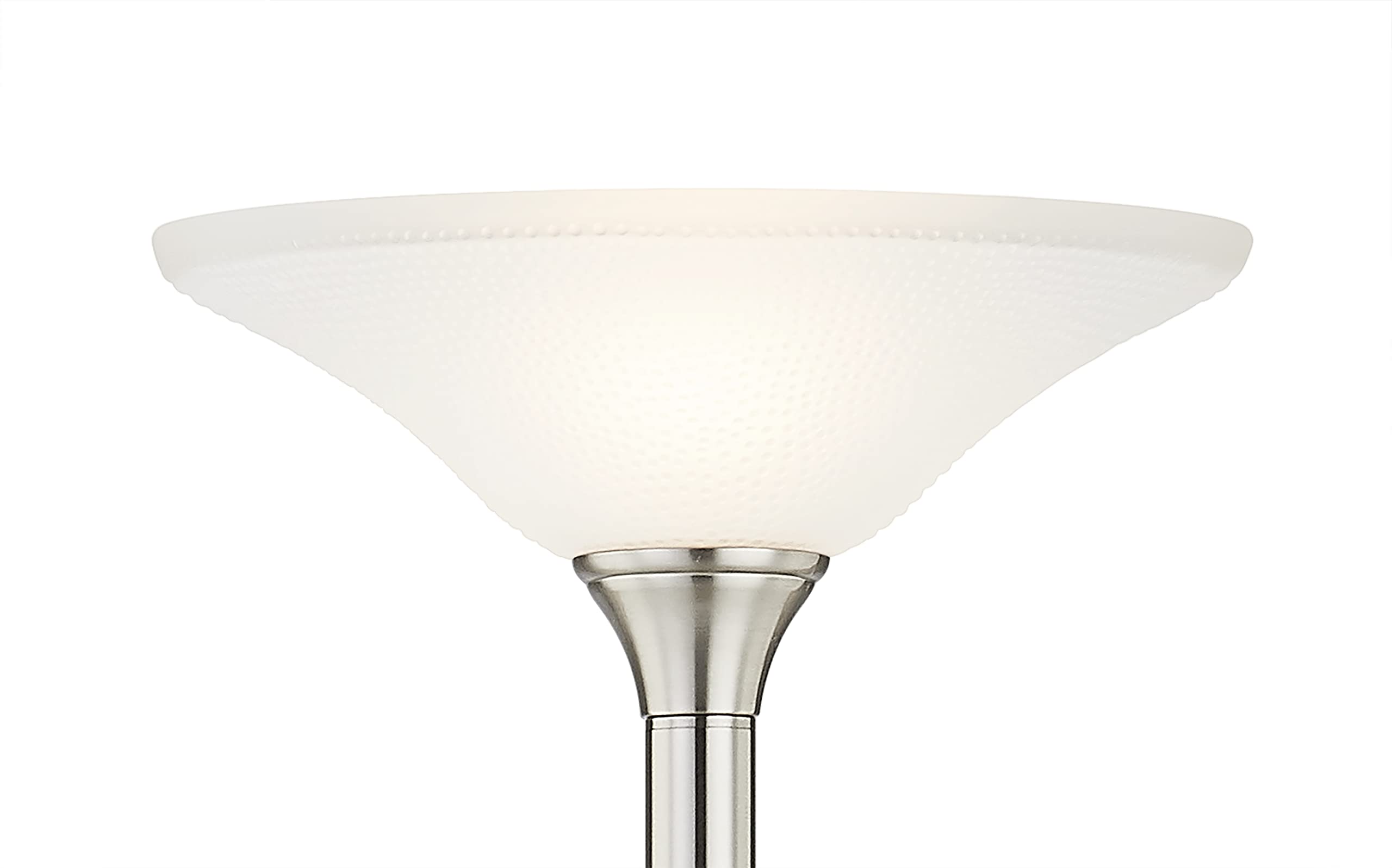 Artiva USA Classic Coordinates, 150W 71-Inch LED Torchiere Floor Lamp with Hammered Glass Shades, Brushed Steel Finish, Dimmable