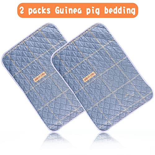 Tfwadmx Guinea Pig Cage Liners Washable Guinea Pig Pee Pads Waterproof Reusable Rabbit Bedding Mat Super Absorbent Pee Pad Anti-Slip Bottom Cage Accessories for Small Animals