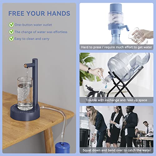 ๐๐๐ฌ๐ค๐ญ๐จ๐ฉ Water Dispenser, Portable Electric Countertop Water Dispenser for 5 Gallon Bottle & Universal Bottles, USB Charging Automatic Drinking Water Bottle Pump for Home, Office, Camping