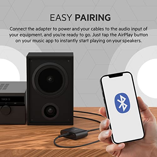 Belkin SoundForm Connect AirPlay 2 Adapter & Airplay 2 Receiver - Wireless Streaming for Apple Devices to Bluetooth Speakers - Optical & 3.5mm Speaker Inputs for iPhone 14, 13, MacBook Pro & More