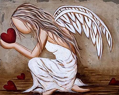 Diamond Painting Kits Love Angel Girl - DIY Vintage Oil Painting Art Cross Stitch Kits,Perfect for Style Home Decor & Autumn/Winter Gifts 8x12inch