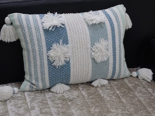 Chicos Home 14"x20" Accent Pillow with Large Poms and Corner Tassles
