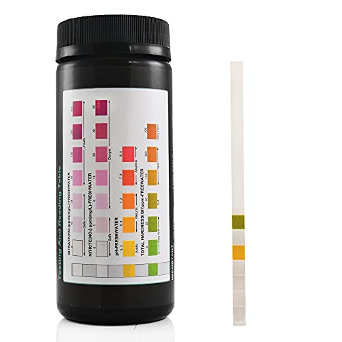 200 Aquarium Test Strips - for Fish Tank or Pond - Lowest Price Per Strip On Amazon! - High Accuracy - Tests for Nitrate, Nitrite, PH, and Water Hardness - Aquarium Water Test Kit
