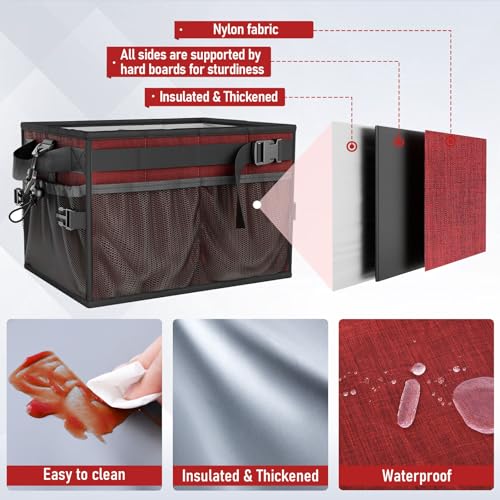 FANGSUN Grill Caddy, BBQ Caddy with Paper Towel Holder, Picnic Griddle Caddy for Outdoor Camping, Barbecue Accessories Storage Organizer for Utensil Grilling Tool, Must Haves for Camper Tailgating Rv