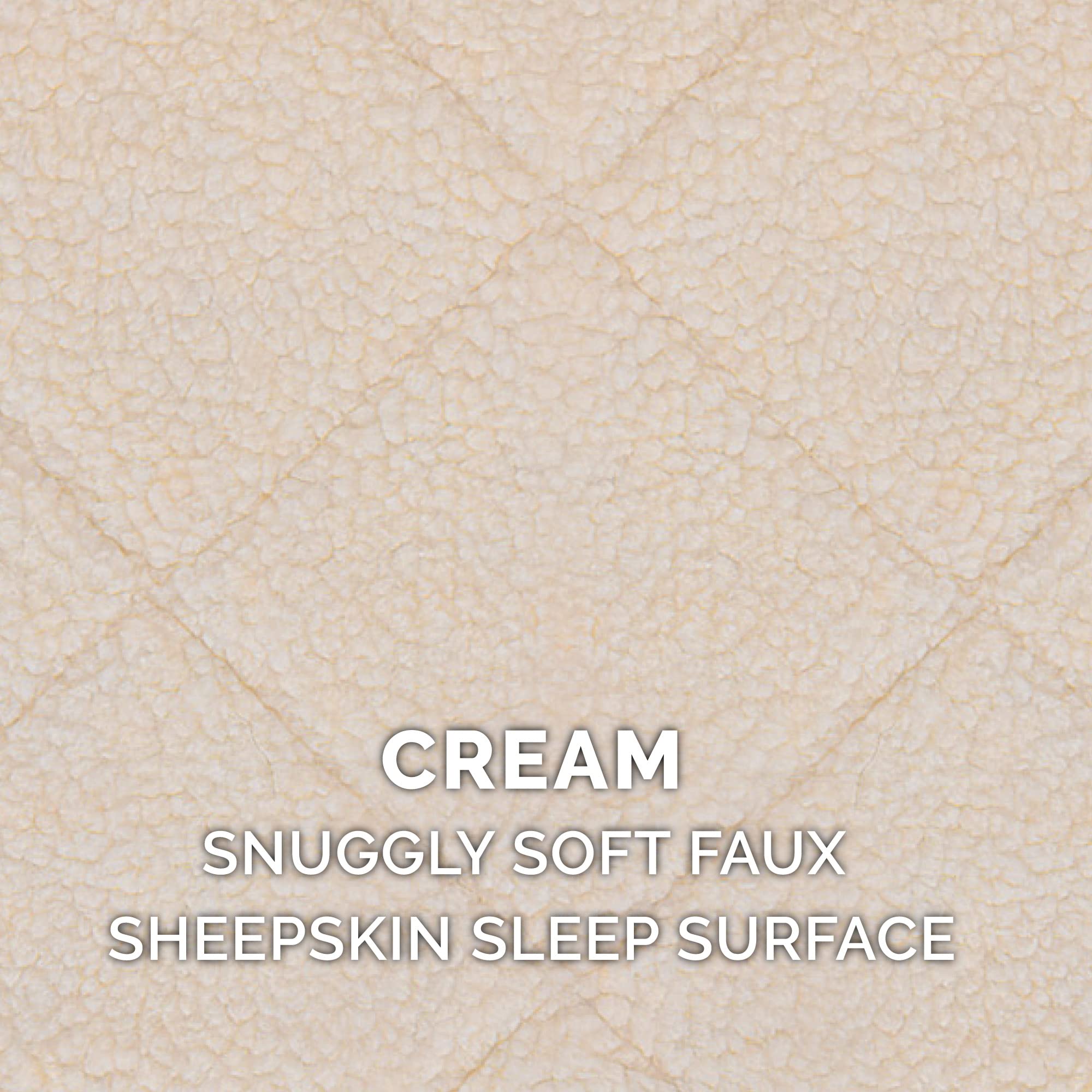 Furhaven Dog Bed for Medium/Small Dogs & Indoor Cats, 100% Washable, Sized to Fit Crates - Sherpa Fleece Bolster Crate Pad - Cream, Medium