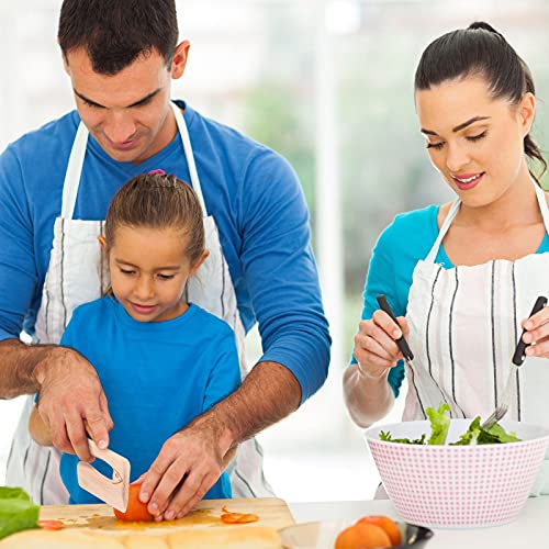 Honoson 4 Pieces Wooden Kids Knife 2 Patterns Safe Cutting Knife Wooden Cooking Chopper Kitchen Tools for Toddlers Cutting Fruit and Vegetable, for 2-8 Years Old