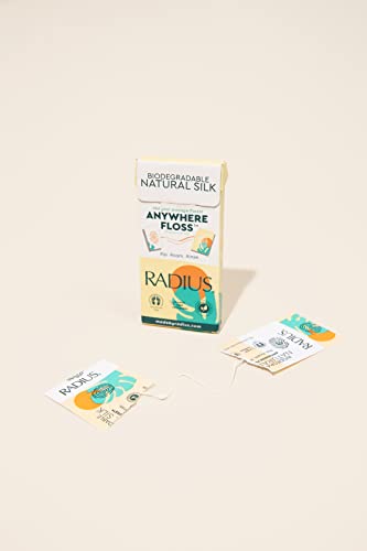 RADIUS Natural Unscented Silk Anywhere Floss Travel Dental Floss for Oral Care Boost Non Toxic Tooth & Gum Protection (20 Single Use Flossers per Pack) - Pack of 3
