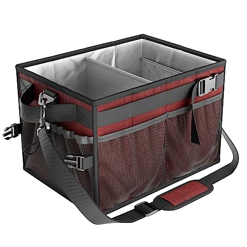 FANGSUN Grill Caddy, BBQ Caddy with Paper Towel Holder, Picnic Griddle Caddy for Outdoor Camping, Barbecue Accessories Storage Organizer for Utensil Grilling Tool, Must Haves for Camper Tailgating Rv