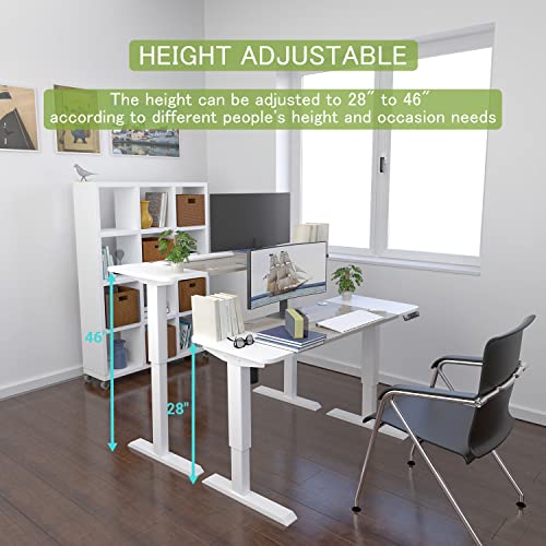 Barhoss Standing Desk Adjustable Height Desk,63x30Inches, Stand Up Desk Table for Home Office, Home Office Computer Desk,Memory Preset,Height adjustments from 28" to 46" White&Oak