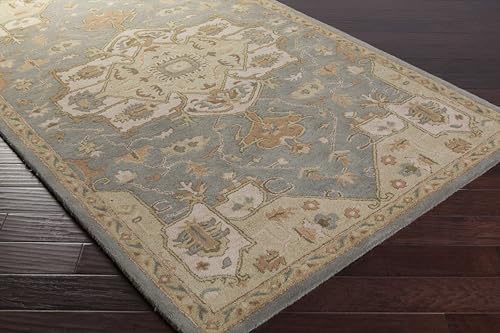 Mark&Day Wool Rugs, 8x10 Roblin Traditional Medium Gray Area Rug, Brown Blue Beige Carpet for Living Room, Bedroom or Kitchen (7'6" x 9'6")
