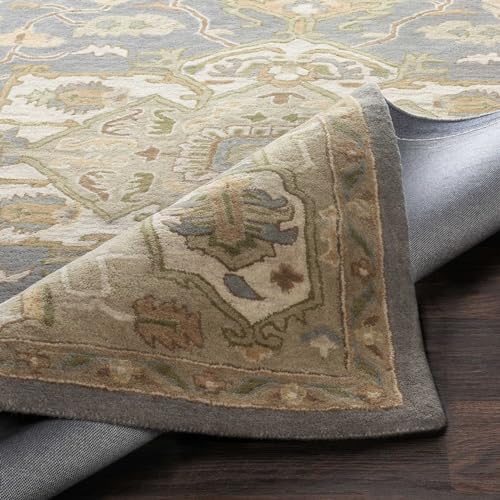 Mark&Day Wool Rugs, 8x10 Roblin Traditional Medium Gray Area Rug, Brown Blue Beige Carpet for Living Room, Bedroom or Kitchen (7'6" x 9'6")