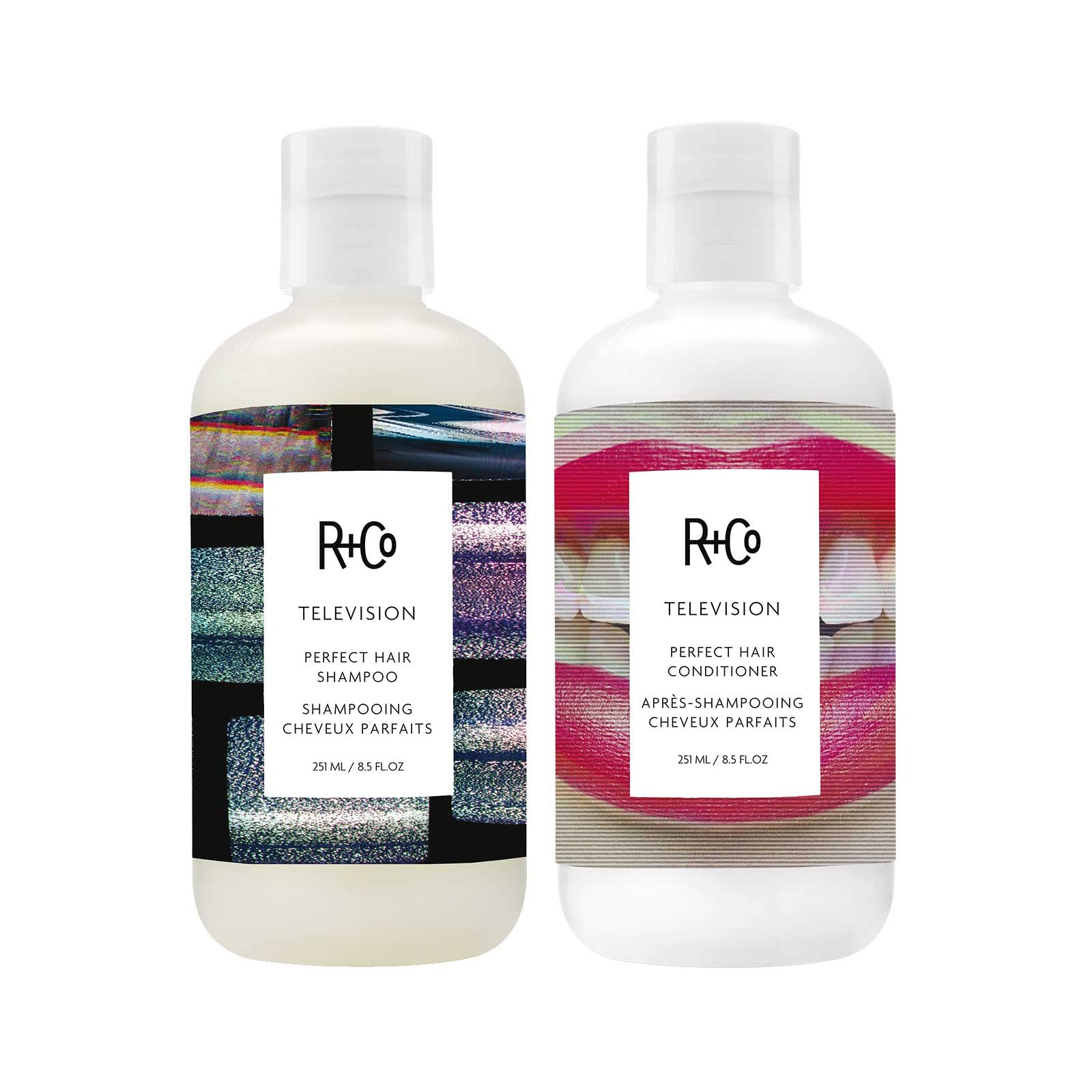R+Co Television Perfect Hair Shampoo & Conditioner | Body + Shine + Smoothing for All Hair Types | Vegan + Cruelty-Free 8.5oz (pack of 2)