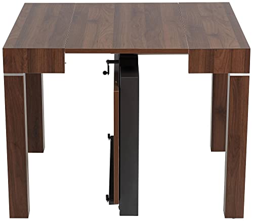 55 Downing Street Warhol Modern Distressed Walnut Wood Rectangular Dining Table 59 1/4" x 35 1/2" Brown 2-Leaf Extension for Spaces Living Room Bedroom Bedside Dining Room Entryway House Office