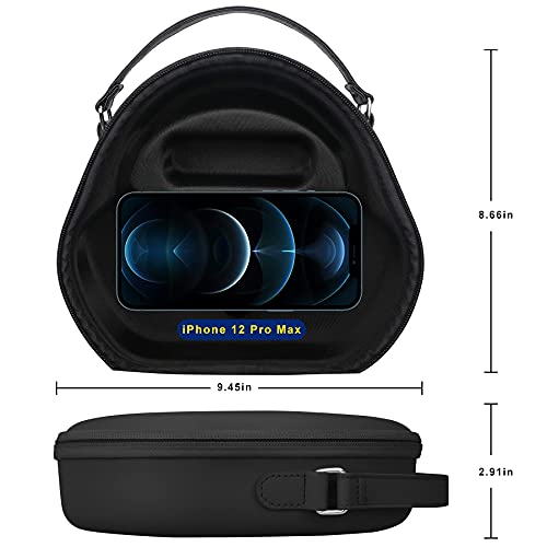 Canboc PU AirPods Max Smart Case Replacement for New Apple AirPods Max Headphone, Extra-Room fit Charger Cable, Black