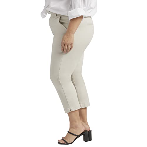 JAG Jeans Women's Size Maddie Pull-On Capri Pant, Stone, 14 Plus