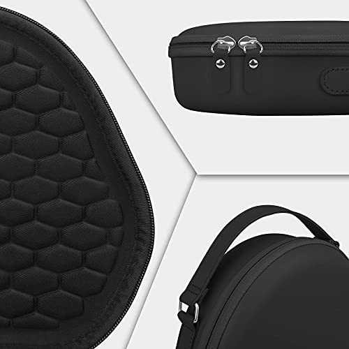 Canboc PU AirPods Max Smart Case Replacement for New Apple AirPods Max Headphone, Extra-Room fit Charger Cable, Black