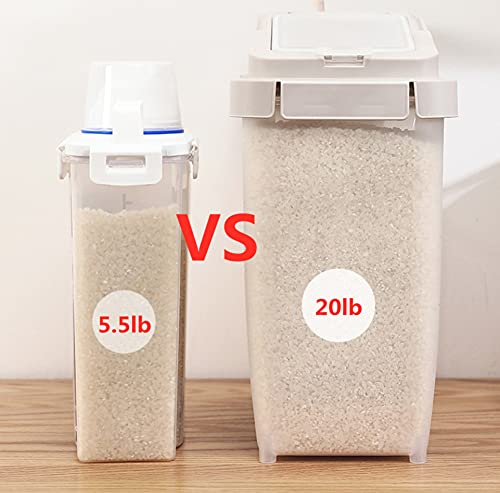 Zaop 20Lbs Airtight Rice Container with Detachable Wheels Dry Food Cereal Beans Storage Container,Sealed 12Lbs Cat Dog Pet Food Bin Tank,Coffee,16JEJDZE30C52TEXT