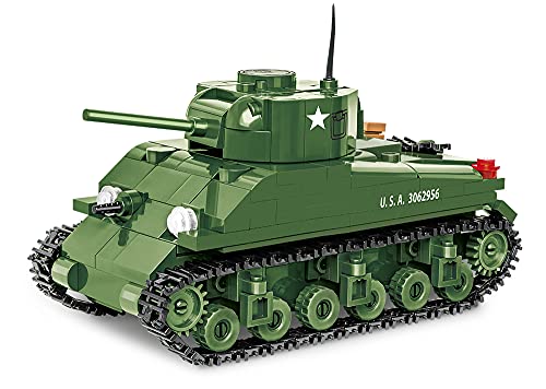 COBI Historical Collection M4A1 Sherman Tank, Green, for 7+ years,300 pcs