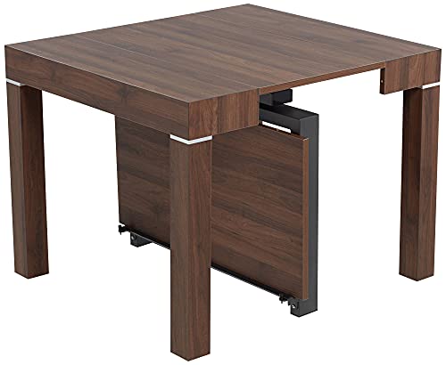 55 Downing Street Warhol Modern Distressed Walnut Wood Rectangular Dining Table 59 1/4" x 35 1/2" Brown 2-Leaf Extension for Spaces Living Room Bedroom Bedside Dining Room Entryway House Office