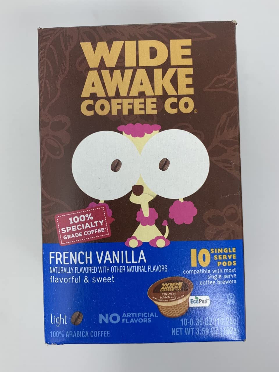 Wide Awake Coffee Variety 4-Pack - French Vanilla, Breakfest Blend, Hazelnut, Donut Shop, with Bonus of 20 Wooden Coffee Stirrers