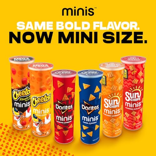 Cheetos Minis Canisters, Cheddar, 3.625 Ounce (Pack of 6)