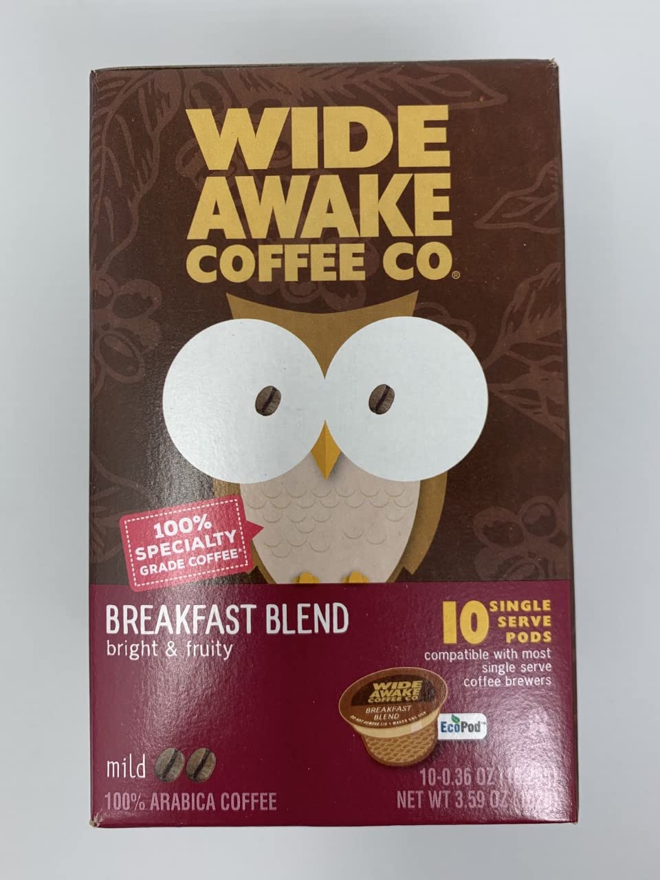 Wide Awake Coffee Variety 4-Pack - French Vanilla, Breakfest Blend, Hazelnut, Donut Shop, with Bonus of 20 Wooden Coffee Stirrers