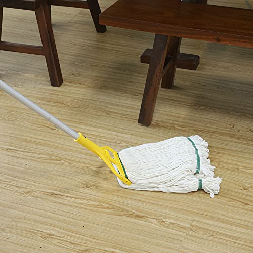 OFO Loop-End String Mop, Heavy Duty Commercial Industrial Mop with Extra Mop Head Replacement, 59 inch Aluminium Alloy Pole