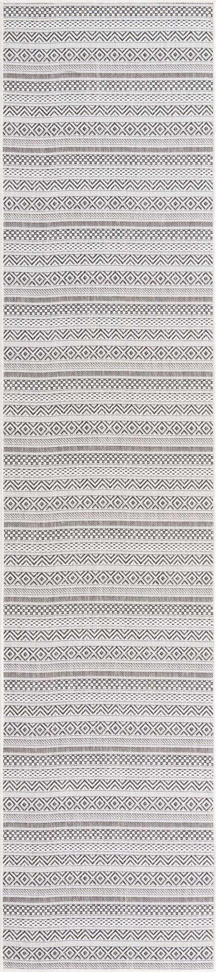Rugs.com Outdoor Ribbon Collection Rug β 2' 7 x 12' Runner Beige Flatweave Rug Perfect for Hallways, Entryways