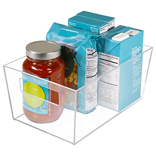 Richard Homewares Clear Plastic Storage Bins for Kitchen Cabinet, Pantry, Bathroom Organizer-Makeup Holder Closet Containers with Handles for Toys and Shoes. 11.33 x 7.59 x 5.15. Pack of 2