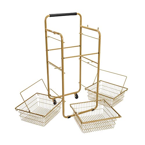 Excellerations Outdoor Storage Cart with Removable Baskets, Mobile Tip-Proof Cart, Indoor-Outdoor, Versatile and Compact Storage, Simple Assembly, Easy to Clean (Item # STORCART)
