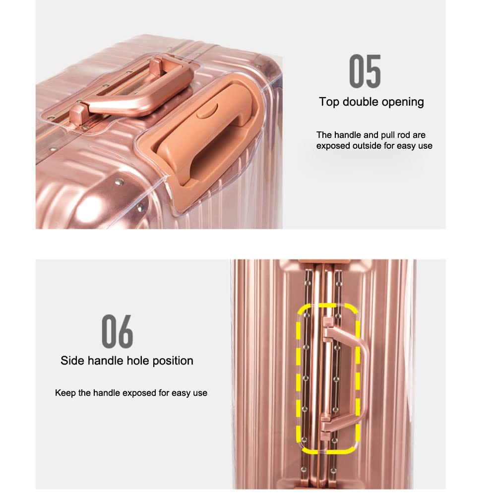 MosaiRudo Clear PVC Luggage Cover Protectors Transparent Travel Luggage Protector for Wheeled Suitcase (No border Thickness 0.3mm, 30inch)