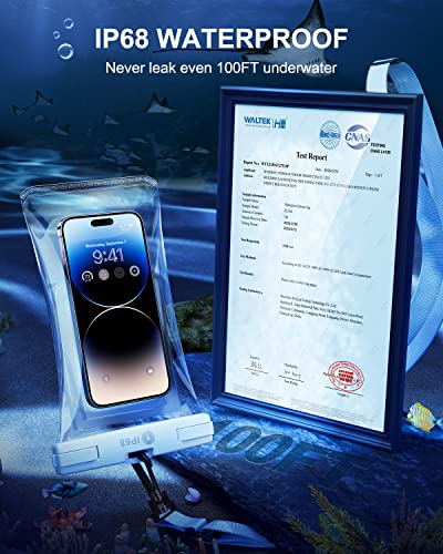 [2-Pack] Universal Waterproof Phone Pouch [Industry-First 3D Seamless Body] Humixx IPX8 Waterproof Phone Case for Beach Underwater Floating Cellphone Dry Bag with Lanyard, Fits All Phones Up to 7.8''