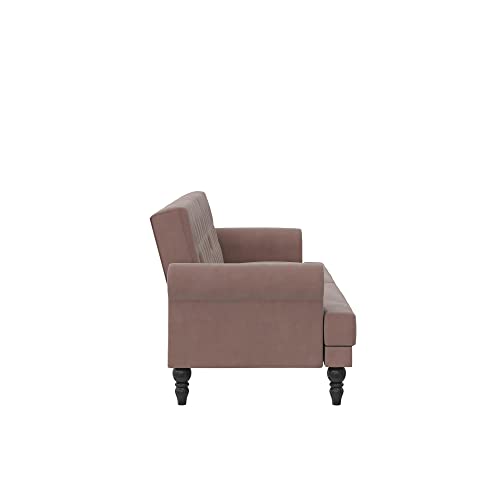 Novogratz Cassidy Upholstered Futon, Blush Velvet