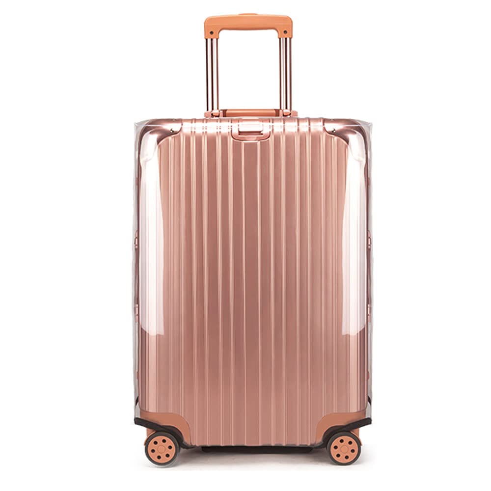MosaiRudo Clear PVC Luggage Cover Protectors Transparent Travel Luggage Protector for Wheeled Suitcase (No border Thickness 0.3mm, 30inch)