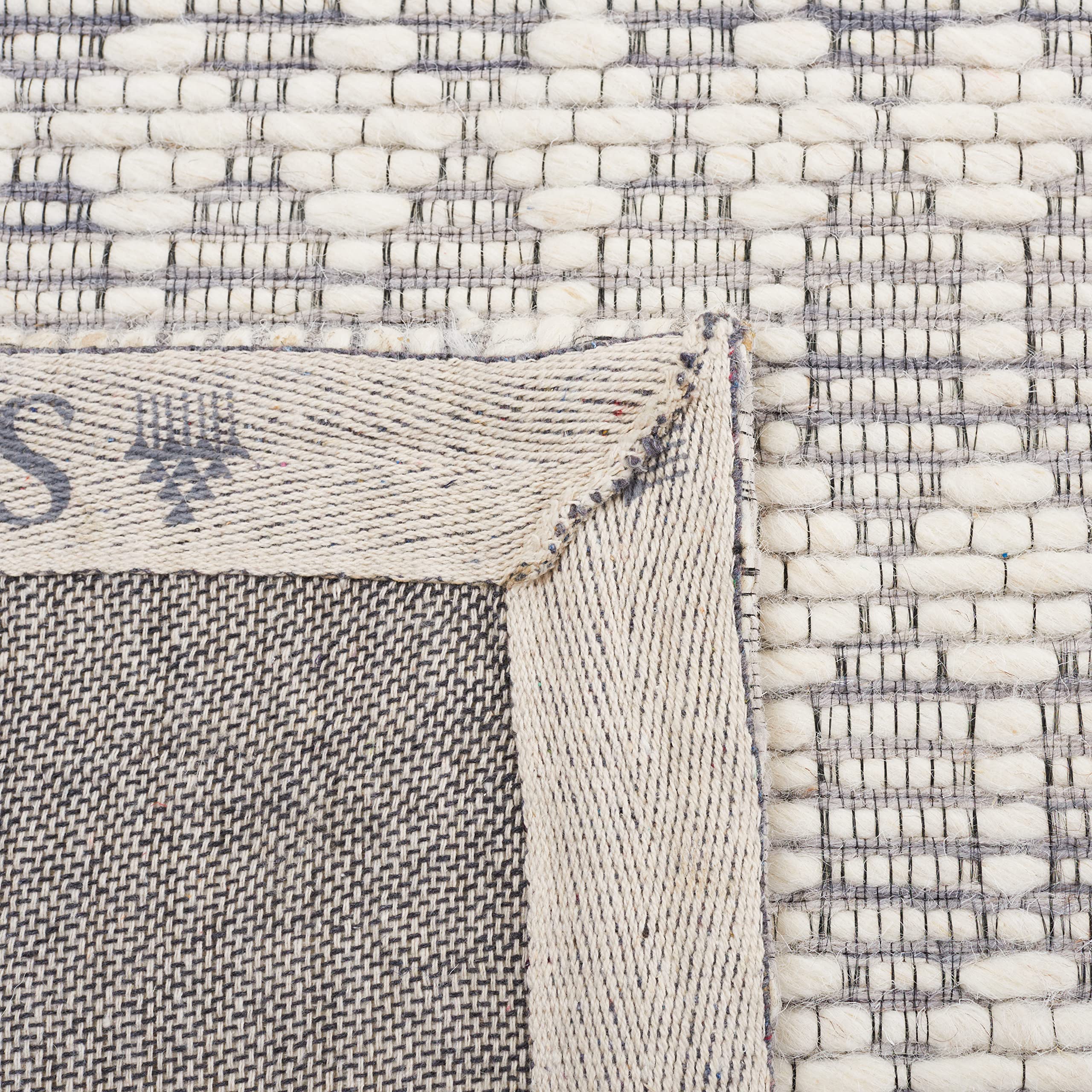SAFAVIEH Marbella Collection Runner Rug - 2'3" x 9', Grey & Ivory, Handmade Wool, Ideal for High Traffic Areas in Living Room, Bedroom (MRB327F)