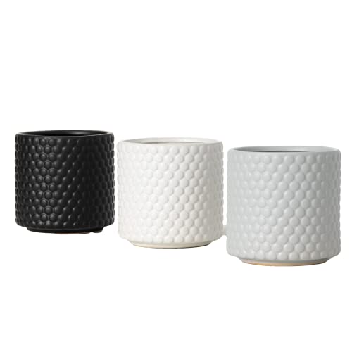 Sullivans Ceramic Planter Set - 3 Small Planters, Contemporary Home Décor, Modern Farmhouse, Ideal Shelf Décor, Table Décor, Bookshelf, Mantle, Entryway- Multi-Color (CM2969)