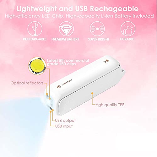 BRILLIRARE Handheld Fan, 3 IN 1 Portable Personal Fans with Power Bank&Flashlight, Mini Foldable Pocket Desk Fan, USB Rechargeable Battery Operated, 8-24 Work Hours for Travel Camping, White