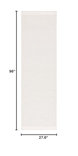 SAFAVIEH Vermont Collection Runner Rug - 2'3" x 8', Ivory, Handmade Wool, Ideal for High Traffic Areas in Living Room, Bedroom (VRM807A)