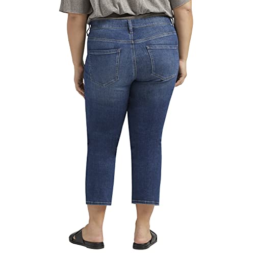 JAG Jeans Women's Plus Size Maya Pull-On Capri Jean, Night Blue