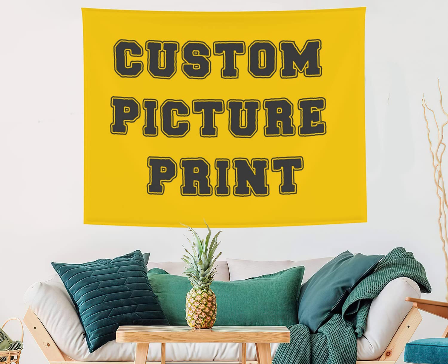 GSHUJBV Custom Wall Tapestry Personalized Image/Logo/Text Custom Tapestry Funny Backdrop Poster for Dormitory，Bedroom (37x29inch Horizontal)