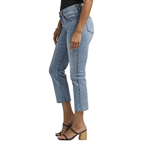 JAG Jeans Women's Petite Ruby Mid Rise Straight Crop Jeans, Nomadic Blue
