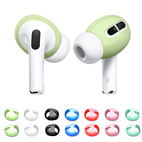 Loirtlluy 2021 Upgraded 7 Pairs Airpods Pro Ear Tips Cover, Liquid Silicone Airpods Pro Earbuds Covers [Fit in The Charging Case], Anti-Slip Protective Accessories Compatible with Airpods Pro