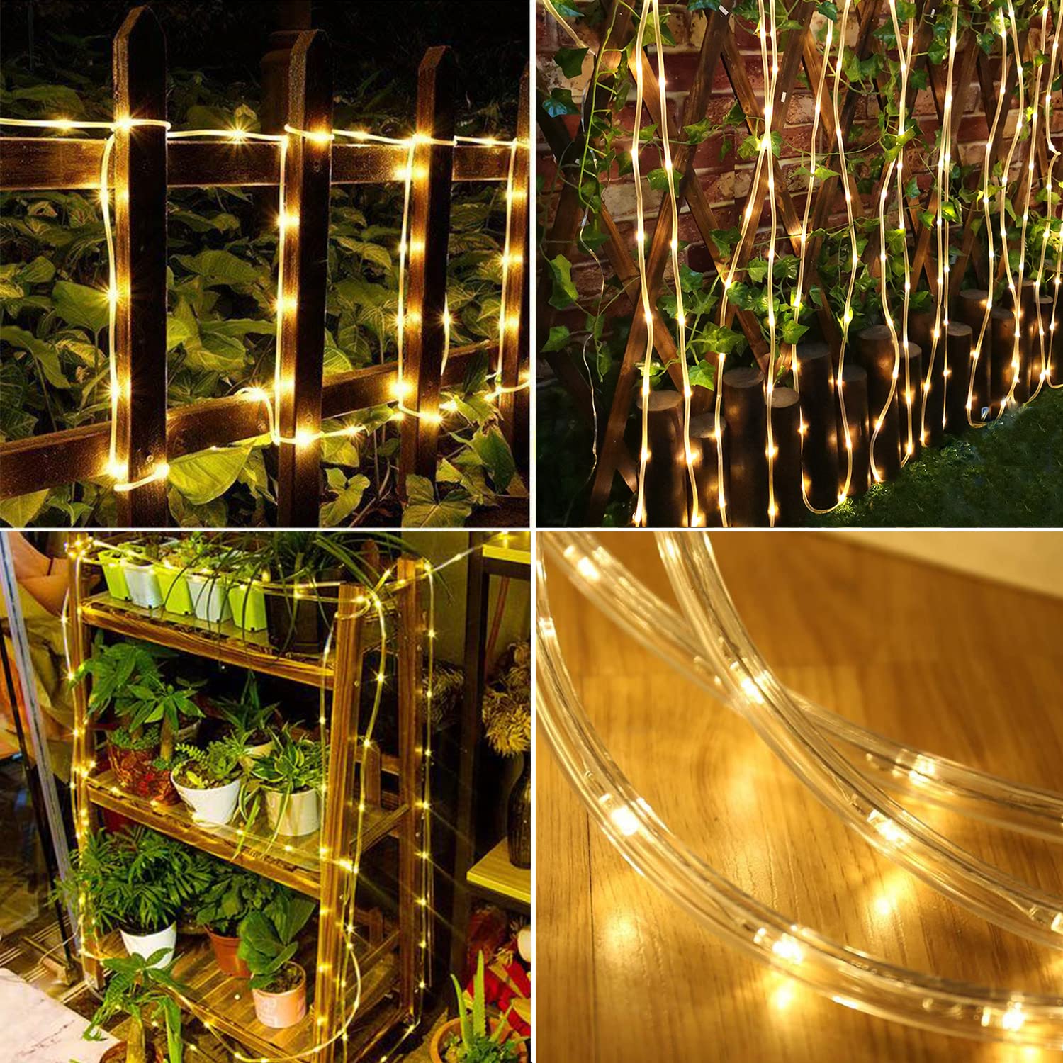 Solar Rope Light Waterproof IP65 39FT 100LEDs Outdoor LED Solar Outdoor Lights for Party Garden Yard Home Wedding Christmas Halloween Holiday Tree Decoration Lighting