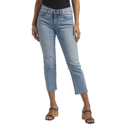 JAG Jeans Women's Petite Ruby Mid Rise Straight Crop Jeans, Nomadic Blue
