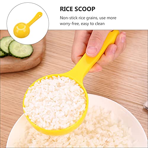 Hemoton 2pcs Plastic Rice Paddle Food Service Spoon Semicircular Rice Shovel Non Stick Rice Scooper Potato Server Spatula for Home Kitchen Restaurant Sushi Making